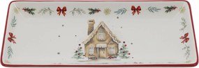 Vánoční keramický podnos Chalet de Noël – 28*12*3,5 cm