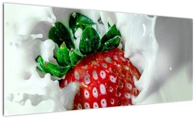 Obraz jahody v jogurtu (100x40cm)