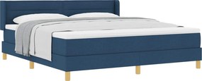 Postel s boxspringem s matrací s čelo Modrá 200 x 180 cm textil 3341250