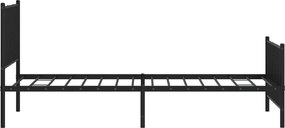 vidaXL Kovový rám postele s hlavovým a nožním čelem 100 x 200 cm [350877] Barva: Černá