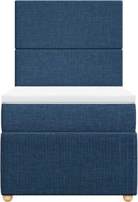 Box spring postel s matrací modrá 100 x 200 cm textil 3294266