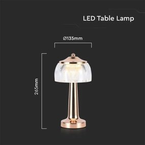 LED Stmívatelná stolní lampa LED/1W/5V 3000-6000K 1800 mAh rose gold