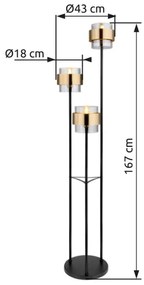 Globo 15560S - Stojací lampa MILLEY 3xE27/60W/230V
