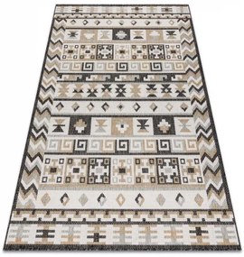koberec SISAL COOPER Aztécký, Etno, Cikcak 22218 ecru / černý velikost 160x220 cm | krásné koberce cz
