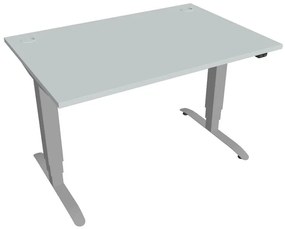 Elektr. nastavitelný stůl 120x80 - HOBIS MOTION MS 3 1200 Dekor stolové desky: šedá, Barva kovové podnože: stříbrná