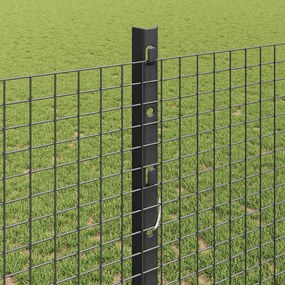 Svařovaná drátěná plotovina s tyčkami 10 x 1,2 m Šedá Síťovina 3336567