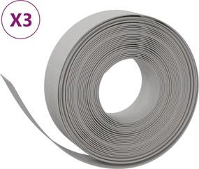 Travní lemy 3 ks šedé 10 m 15 cm polyethylen 3155441