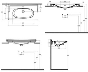 Isvea STELLA keramické umyvadlo 90 x 46,5 cm bílá 10ST50090