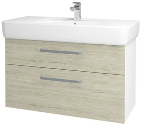Dřevojas Koupelnová skříň Q MAX SZZ2 100 Varianta: N01 Bílá lesk / Úchytka T02 / N07 Stone