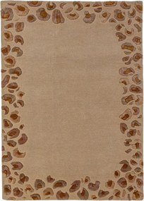 Ručně tkaný koberec s příměsí vlny v přírodní barvě 160x230 cm Leopard Frame – Flair Rugs