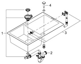 GROHE 31644AP0 - Dřez K500 860 × 500 mm granit/černá