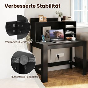 Costway Počítačový stůl s horní skříňkou, se zásuvkami