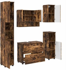 Sada koupelnového nábytku 5 ks Kouřový dub 35 x 30 x 192 cm 3393068