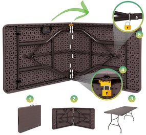 Cateringový stůl WOODLAN 180 cm hnědý