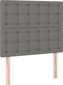 vidaXL Box spring postel s matrací a LED 90x190 cm textil [3135158] Barva: tmavě hnědá
