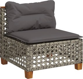 9dílná zahradní sedací souprava s poduškami šedá polyratan 3261993