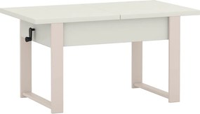 Rozkládací polohovací konferenční stolek HOGO 3v1 | 120-157x62,5-74,5x67 cm | síla horní desky 32 mm | bílá/nohy kašmír