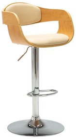 Barová židle krémová ohýbané dřevo a umělá kůže,  283120 HangarStore.cz