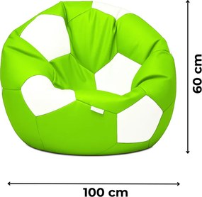Sedací vak fotbalový míč limetkovo-bílý EMI