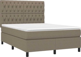 Box spring postel s matrací a LED taupe 140x200 cm textil 3135121