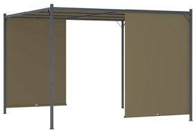 vidaXL Marketos Zahradní altán se zatahovací střechou 3 x 3 m taupe 180 g/m²