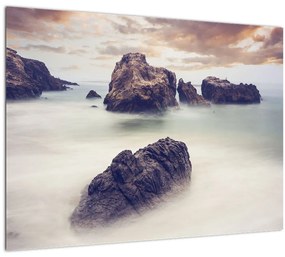 Obraz útesů v mlze (70x50 cm)