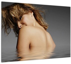 Skleněný obraz koupající se ženy (70x50 cm)