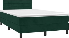 Box spring postel s matrací tmavě zelená 120 x 200 cm samet 3141356