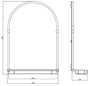 Sapho TIGA zrcadlo s policí 48x67cm, bronz, HZ206