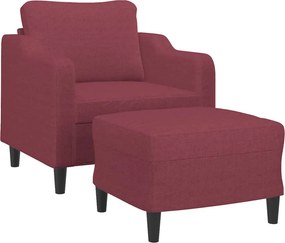 Křeslo s podnožkou vínové 60 cm textil 3201133