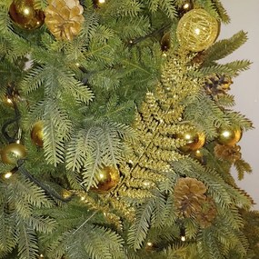 Vánoční přízdoba zlatá větvička kapradí, 55 cm