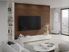 Mexen Lam-F, akustické stěnové lamely 275 × 30 cm, plstěný podklad 8 mm, technická dýha, mahagon rubínový, S105-275307-3015-013