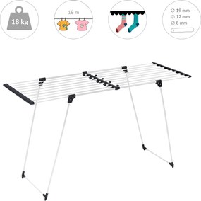 Teleskopický sušák na prádlo, 100-163 cm, LALEA