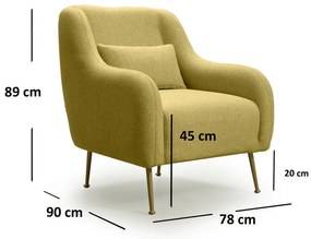 HANAH HOME křeslo SEVILLA žluté 560ARE1718