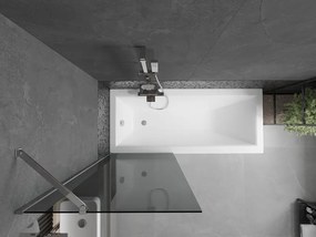 Mexen Next, vanová zástěna 1-křídlová 70 x 150 cm, fixní křídlo, 6 mm šedé sklo, chromový profil, 895-070-000-00-40-01