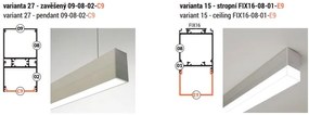 DANLUX LED profilové svítidlo přisazené/zavěšené/zapuštěné lineární 4m 13050lm Teplota světla: 3000K, Barva materiálu: černá, Typ montáže: Zapuštěná