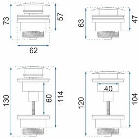 Aplomo umyvadlový sifon univerzální, gold