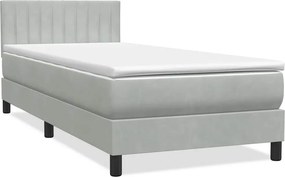 Box spring postel s matrací a LED Světle šedá 90x220 cm Samet 3317103