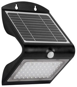 Exteriérové ​​solární nástěnné LED svítidlo Butterfly, 1x LED 3,2w, černá, pohybový senzor