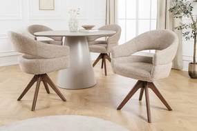 Designová otočná židle Yenibeth taupe / hnědá