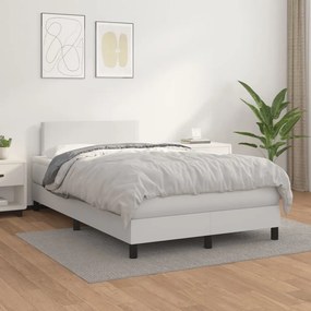 Box spring postel s matrací bílá 120x190 cm umělá kůže 3269808