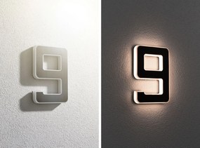 P 79850 Venkovní solární domovní číslo 9 IP44 3.000K 0,2W nabíjecí baterie výměnná - PAULMANN