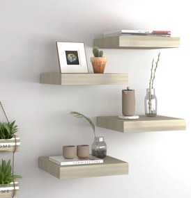 Plovoucí nástěnné police 4 ks dub 23 x 23,5 x 3,8 cm MDF 323867