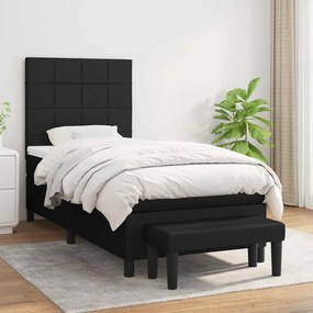 vidaXL Box spring postel s matrací 100 x 200 cm textil [3136573] Barva: Černá