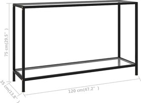 Konzolový stolek průhledný 120 x 35 x 75 cm tvrzené sklo 322839