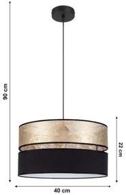 Lustr na lanku LIMA 1xE27/60W/230V zlatá/černá