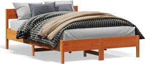 vidaXL Rám postele s čelem voskově 120 x 200 cm masivní borovice [842754] Barva: Hnědá