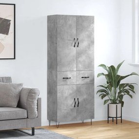 Skříň highboard betonově šedá 69,5x34x180 cm kompozitní dřevo 3198181