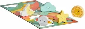 Petit Collage Robustní dřevěné puzzle Rainbow / od 18 měsíců