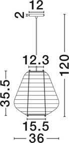 Bílé lněné závěsné svítidlo ø 36 cm Linnet – Nova Luce